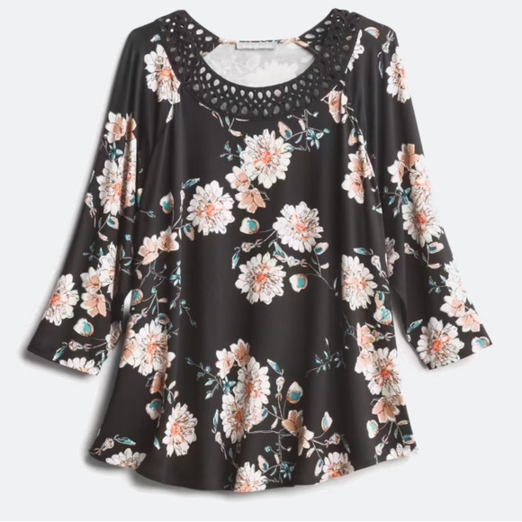 Daniel Rainn | Tops | Daniel Rainn Elannie Lattice Trim Knit Top | Poshmark